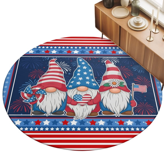 4ft Round Rug Independence Day Area Rugs for Living Room Bedroom ...