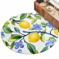 4ft Round Rug Lemon Flower Area Rugs for Living Room Bedroom Washable ...