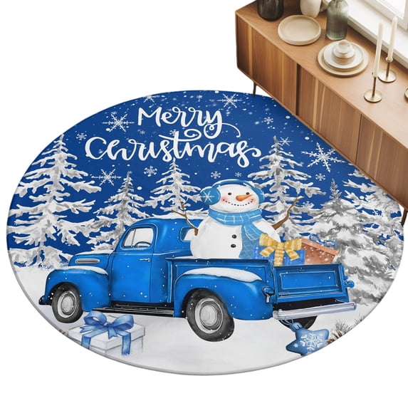 4ft Round Rug Merry Christmas Area Rugs for Living Room Bedroom ...