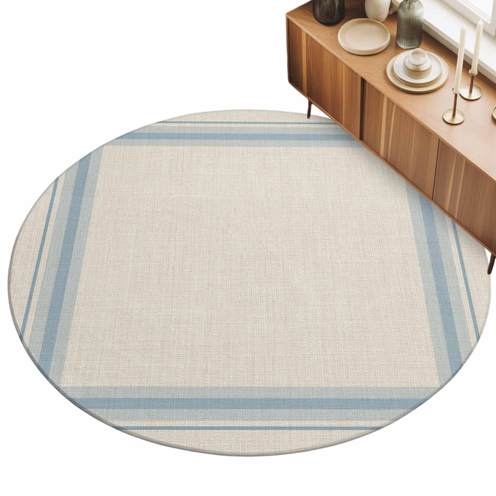 4ft Round Rug Minimalist Stripes Area Rugs for Living Room Bedroom ...
