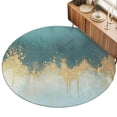 4ft Round Rug Modern Teal Turquoise Area Rugs for Living Room Bedroom ...