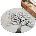 4ft Round Rug Music Tree Area Rugs for Living Room Bedroom Washable Non ...