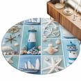 4ft Round Rug Nautical Lighthouse Area Rugs for Living Room Bedroom ...