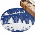 4ft Round Rug Navy Blue Christmas Area Rugs for Living Room Bedroom ...