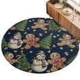 4ft Round Rug Navy Blue Christmas Area Rugs for Living Room Bedroom ...