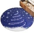 4ft Round Rug Navy Blue Christmas Area Rugs for Living Room Bedroom ...