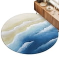 4ft Round Rug Navy Blue Ombre Beach Area Rugs for Living Room Bedroom ...