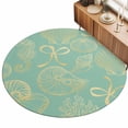 4ft Round Rug Ocean Conch Shell Area Rugs for Living Room Bedroom ...