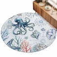 4ft Round Rug Ocean Octopus Area Rugs for Living Room Bedroom Washable ...