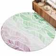 4ft Round Rug Ombre Green Pink Area Rugs for Living Room Bedroom ...
