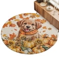 4ft Round Rug Orange Cute Dog Area Rugs for Living Room Bedroom ...