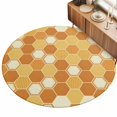 4ft Round Rug Orange Yellow Area Rugs for Living Room Bedroom Washable ...