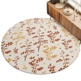 4ft Round Rug Orange Yellow Botanical Area Rugs for Living Room Bedroom ...