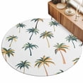 4ft Round Rug Palm Trees Area Rugs for Living Room Bedroom Washable Non ...