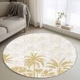 4ft Round Rug, Palm Trees Non-Skid Rubber Backing Large Area Rugs ...