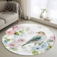 4ft Round Rug, Peach Blossom Non-Skid Rubber Backing Large Area Rugs ...