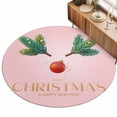 4ft Round Rug Pink Christmas Area Rugs for Living Room Bedroom Washable ...