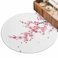 4ft Round Rug Pink Flower Area Rugs for Living Room Bedroom Washable ...