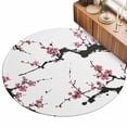 4ft Round Rug Pink Plum Blossom Area Rugs for Living Room Bedroom ...