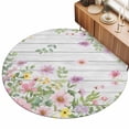 4ft Round Rug Pink Purple Flower Area Rugs for Living Room Bedroom ...