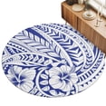 4ft Round Rug Polynesia Texture Area Rugs for Living Room Bedroom ...