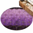 4ft Round Rug Purple Geometric Area Rugs for Living Room Bedroom ...