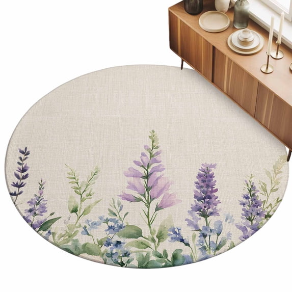 4ft Round Rug Purple Lavender Area Rugs for Living Room Bedroom ...