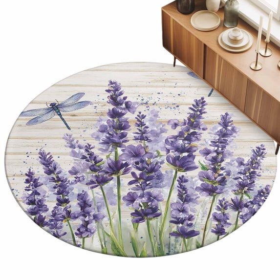 4ft Round Rug Purple Lavender Area Rugs for Living Room Bedroom ...