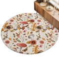 4ft Round Rug Red Mushrooms Area Rugs for Living Room Bedroom Washable ...