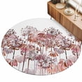 4ft Round Rug Red Onion Flowers Area Rugs for Living Room Bedroom ...