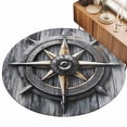 4ft Round Rug Retro Coastal Area Rugs for Living Room Bedroom Washable ...