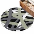 4ft Round Rug Sage Green Black Geometric Area Rugs for Living Room ...