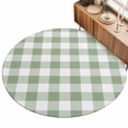4ft Round Rug Sage Green Checkered Area Rugs for Living Room Bedroom ...