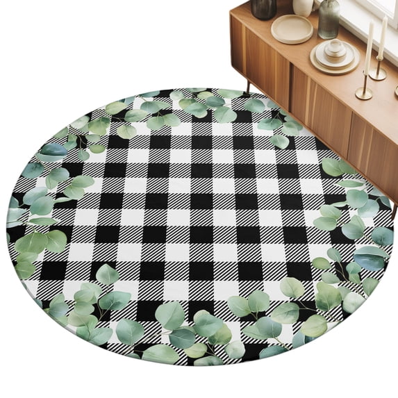 4ft Round Rug Sage Green Eucalyptus Area Rugs for Living Room Bedroom ...