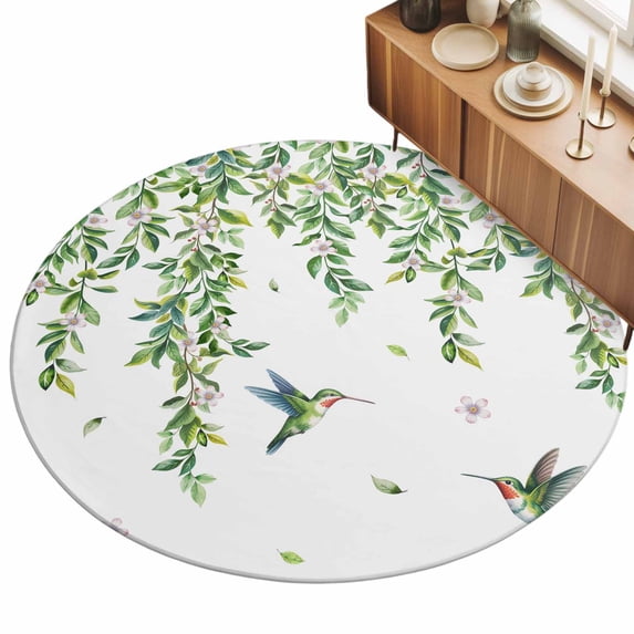 4ft Round Rug Spring Botanical Area Rugs for Living Room Bedroom ...