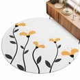4ft Round Rug Spring Flowers Area Rugs for Living Room Bedroom Washable ...