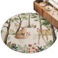 4ft Round Rug Spring Forest Animals Area Rugs for Living Room Bedroom ...