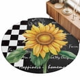 4ft Round Rug Sunflower Area Rugs for Living Room Bedroom Washable Non ...