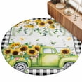 4ft Round Rug Sunflowers Area Rugs for Living Room Bedroom Washable Non ...