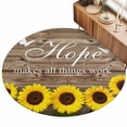 4ft Round Rug Sunflowers Hope Area Rugs for Living Room Bedroom ...