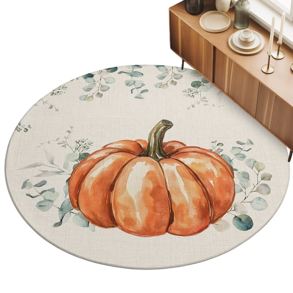 4ft Round Rug Thanksgiving Area Rugs for Living Room Bedroom Washable ...