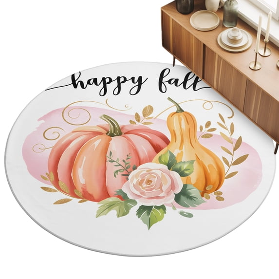 4ft Round Rug Thanksgiving Area Rugs for Living Room Bedroom Washable ...