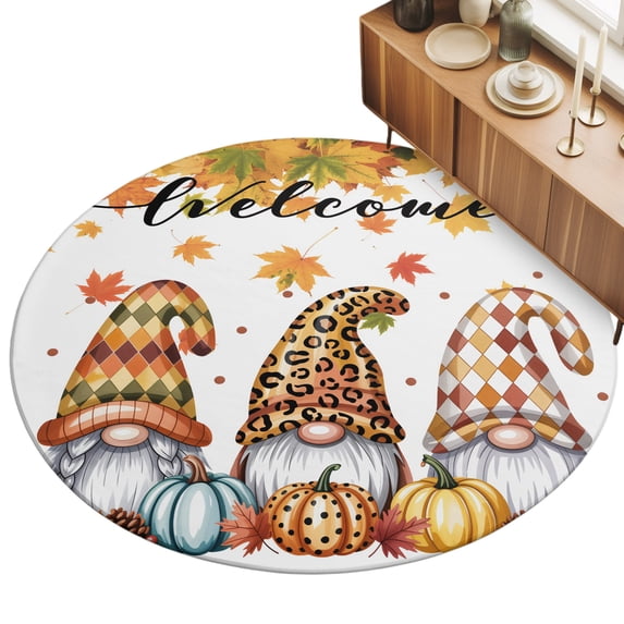 4ft Round Rug Thanksgiving Area Rugs for Living Room Bedroom Washable ...
