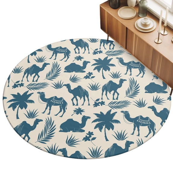 4ft Round Rug Tropical Plants Area Rugs for Living Room Bedroom ...