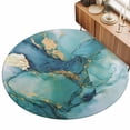 4ft Round Rug Turquoise Marble Area Rugs for Living Room Bedroom ...