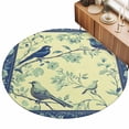 4ft Round Rug Vintage Bird Floral Area Rugs for Living Room Bedroom ...