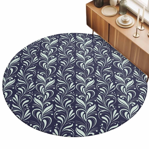 4ft Round Rug Vintage Floral Area Rugs for Living Room Bedroom Washable ...