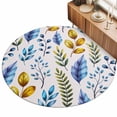 4ft Round Rug Watercolor Botanical Area Rugs for Living Room Bedroom ...