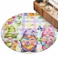 4ft Round Rug Watercolor Floral Gnomes Area Rugs for Living Room ...