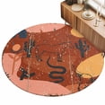 4ft Round Rug Western Boho Area Rugs for Living Room Bedroom Washable ...